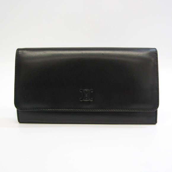 Celine | Accessories | Celine Mens Leather Long Wallet Bifold Black ...